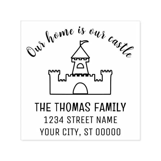 Classic Home is our Castle Name Address Self-inking Stamp | Zazzle
