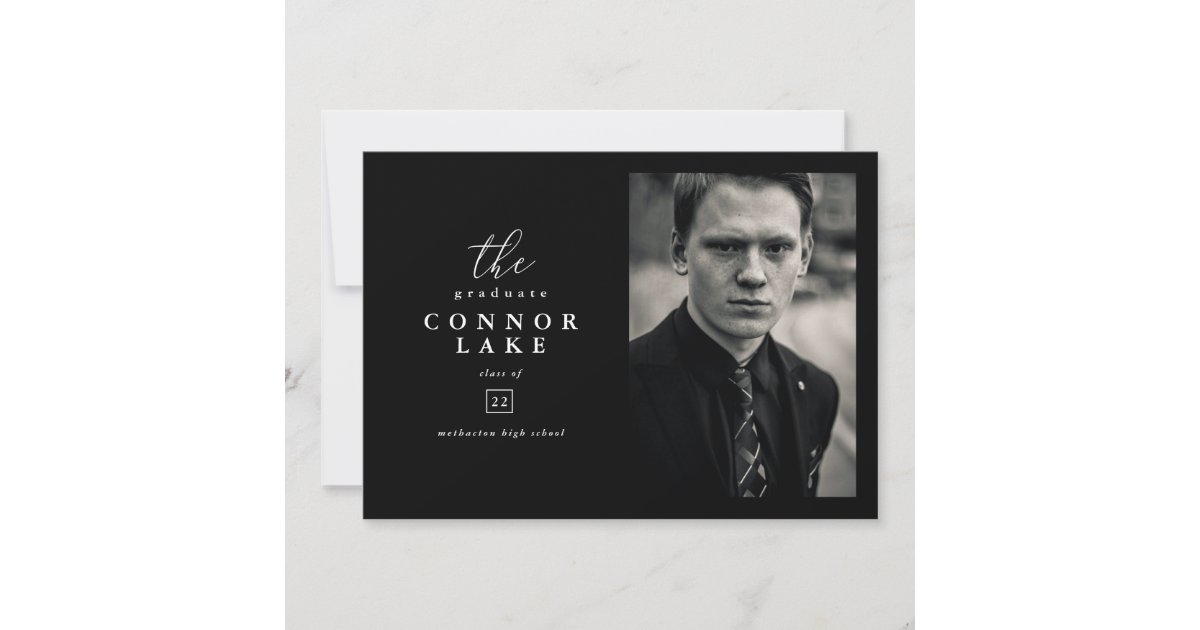 Classic Horizontal Graduation Photo Announcement | Zazzle