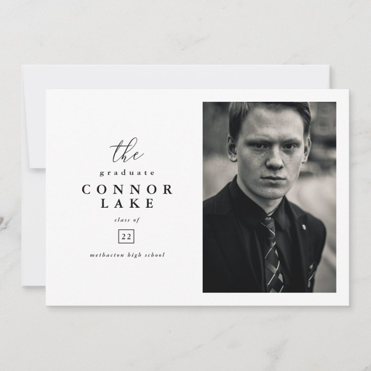 Classic Horizontal Graduation Photo Announcement | Zazzle