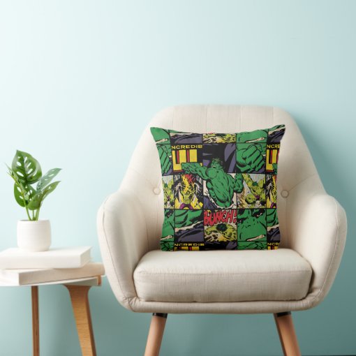 Classic Hulk Comic Book Pattern Throw Pillow | Zazzle