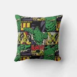Classic Hulk Comic Book Pattern Throw Pillow | Zazzle