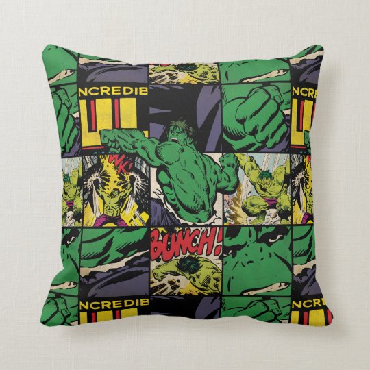 Classic Hulk Comic Book Pattern Throw Pillow | Zazzle.com
