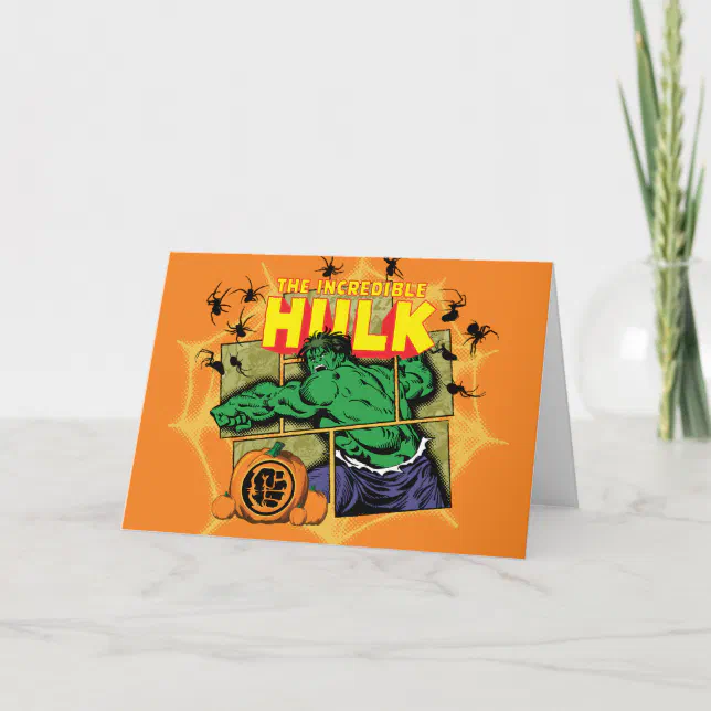 Classic Hulk Halloween Comic Panel Card | Zazzle