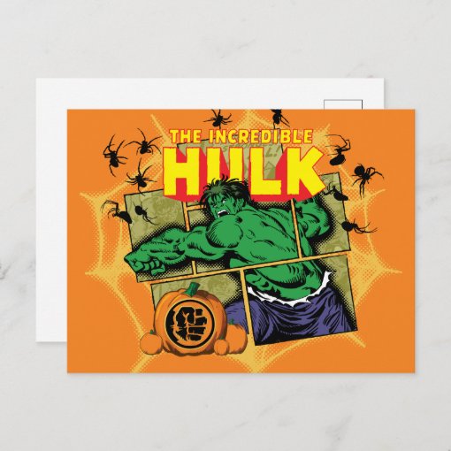 Classic Hulk Halloween Comic Panel Postcard | Zazzle