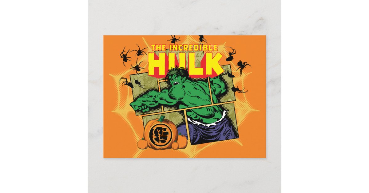 Classic Hulk Halloween Comic Panel Postcard | Zazzle