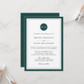 Classic Hunter Green Border Monogram Wedding Invitation | Zazzle