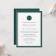 Classic Hunter Green Border Monogram Wedding Invitation | Zazzle