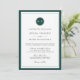 Classic Hunter Green Border Monogram Wedding Invitation | Zazzle