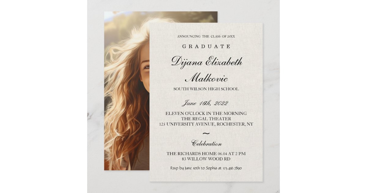 Classic I Canva Graduation Invitation | Zazzle