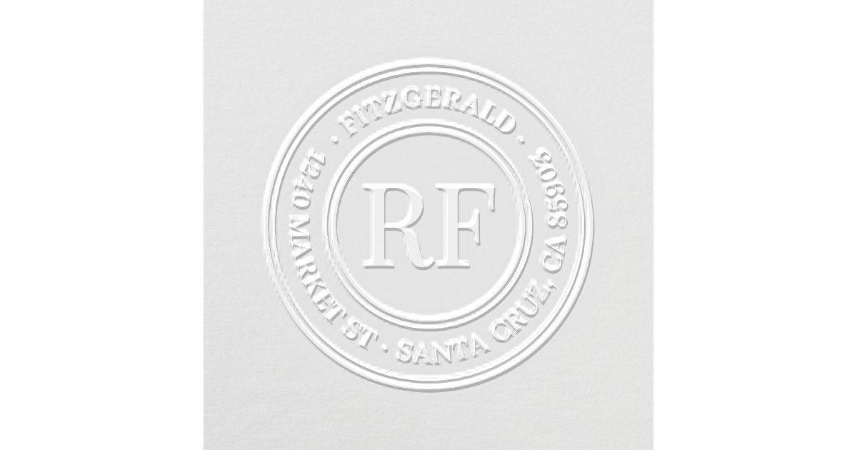 Classic Initials Family Name Round Return Address Embosser | Zazzle