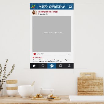 Classic Instagram Frame Christmas Party Photo Prop Poster | Zazzle