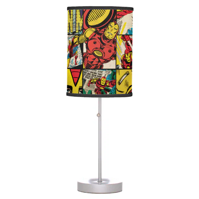 Classic Iron Man Comic Book Pattern Table Lamp | Zazzle