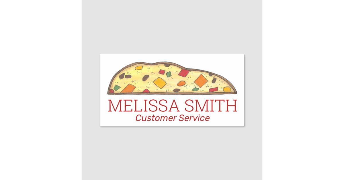 Classic Italian Bakery Biscotti Pastry Name Tag | Zazzle