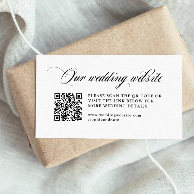 Classic Italian Elegance | Wedding Website QR Code Enclosure Card | Zazzle