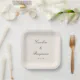 Classic Ivory Script Elegant Wedding Custom Name Paper Plates | Zazzle