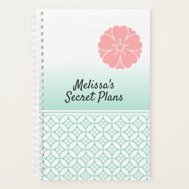 Classic Japanese Shippo Pattern and Sakura Crest Planner | Zazzle