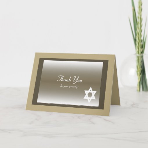 Classic Jewish Sympathy Thank You Card | Zazzle