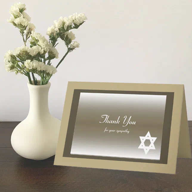 Classic Jewish Sympathy Thank You Card | Zazzle