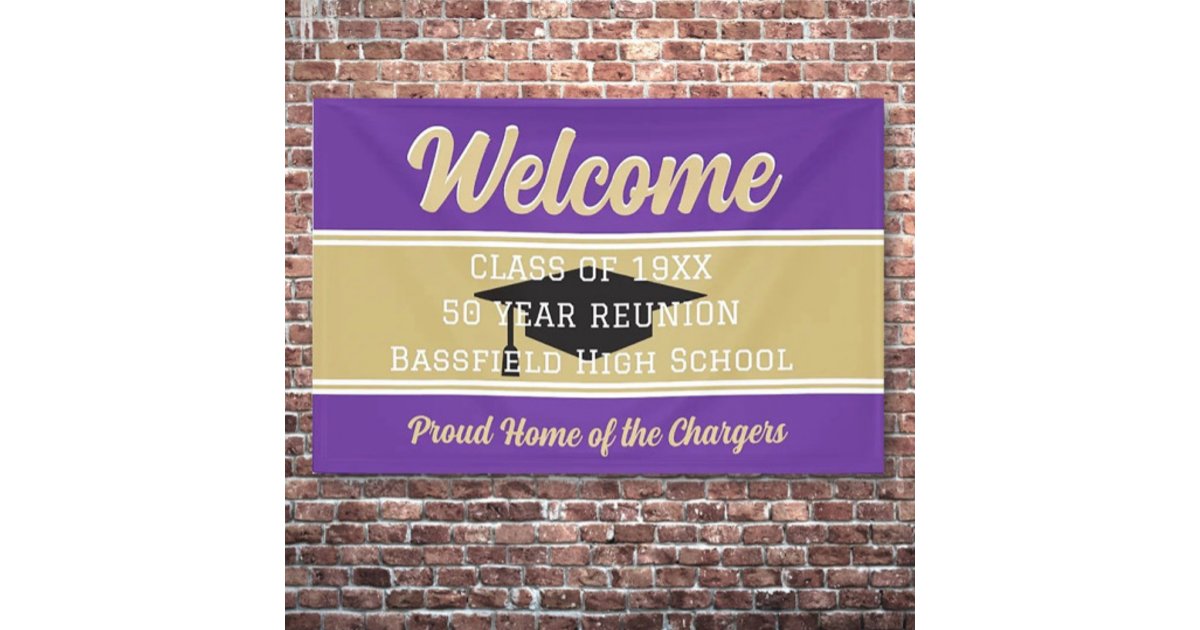 Classic! Large Custom Class Reunion banner | Zazzle