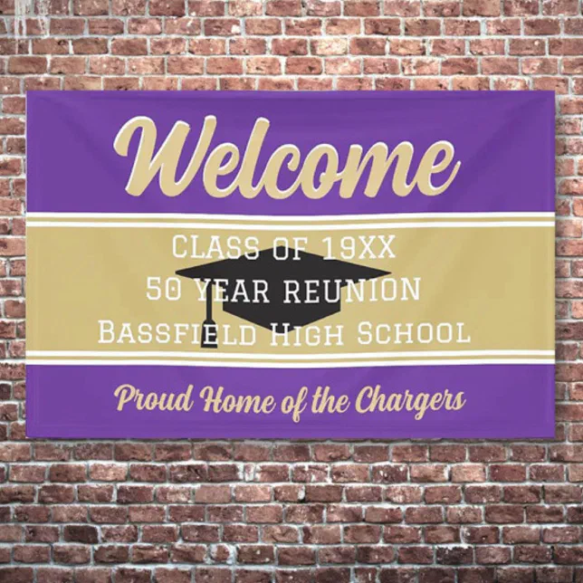 Classic! Large Custom Class Reunion banner | Zazzle