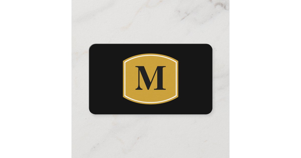 Classic Large Monogram / Black Business Card | Zazzle