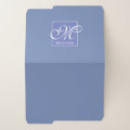 Classic Lavender Blue - Script Monogram File Folder | Zazzle
