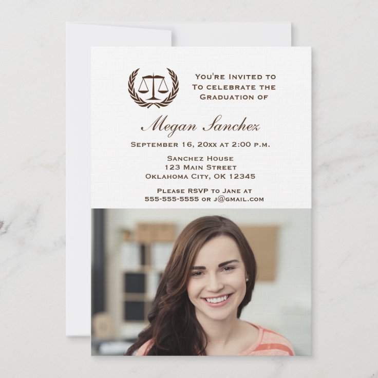 Classic Law School Graduation Invitation | Zazzle