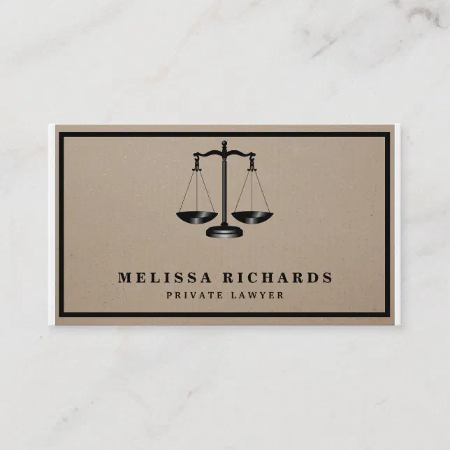 Classic Lawyer Attorney Craft Paper Background Business Card | Zazzle