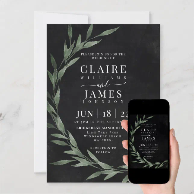 Classic Leaves dreamy drama, Invitation | Zazzle