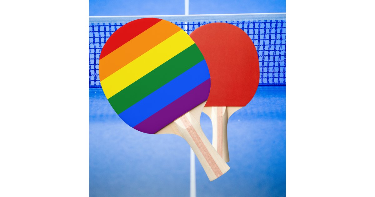 Classic LGBTQ Gay Pride Rainbow Flag Ping Pong Paddle | Zazzle
