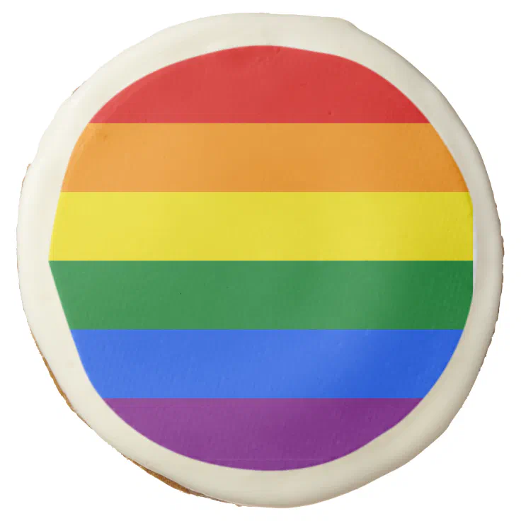 Classic LGBTQ Gay Pride Rainbow Flag Sugar Cookie | Zazzle