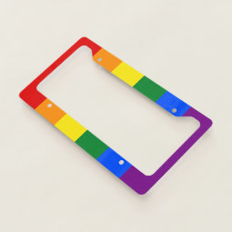 Classic LGBTQ Rainbow Gay Pride Flag License Plate Frame | Zazzle