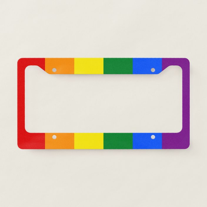 Classic LGBTQ Rainbow Gay Pride Flag License Plate Frame | Zazzle.com