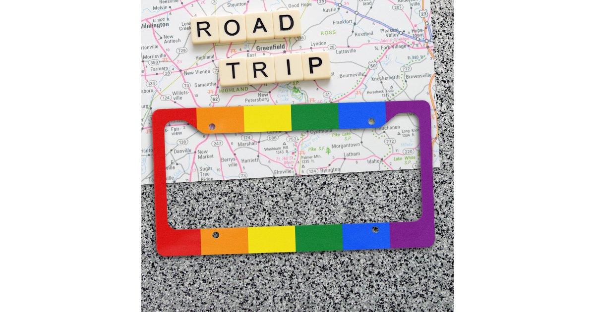Classic LGBTQ Rainbow Gay Pride Flag License Plate Frame | Zazzle