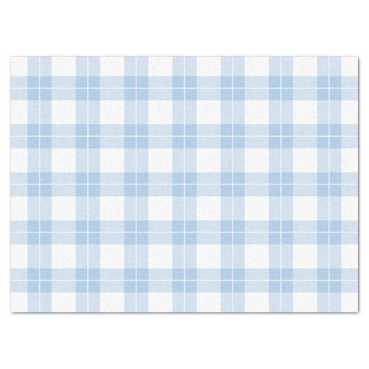 Classic Light Blue and White Plaid Pattern Tissue Paper | Zazzle.com
