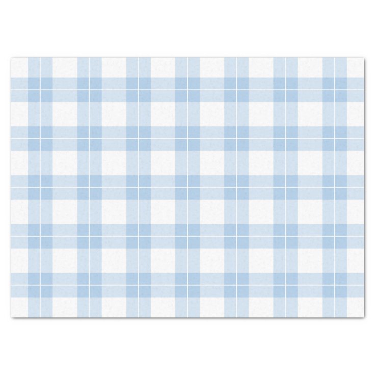 Classic Light Blue and White Plaid Pattern Tissue Paper | Zazzle