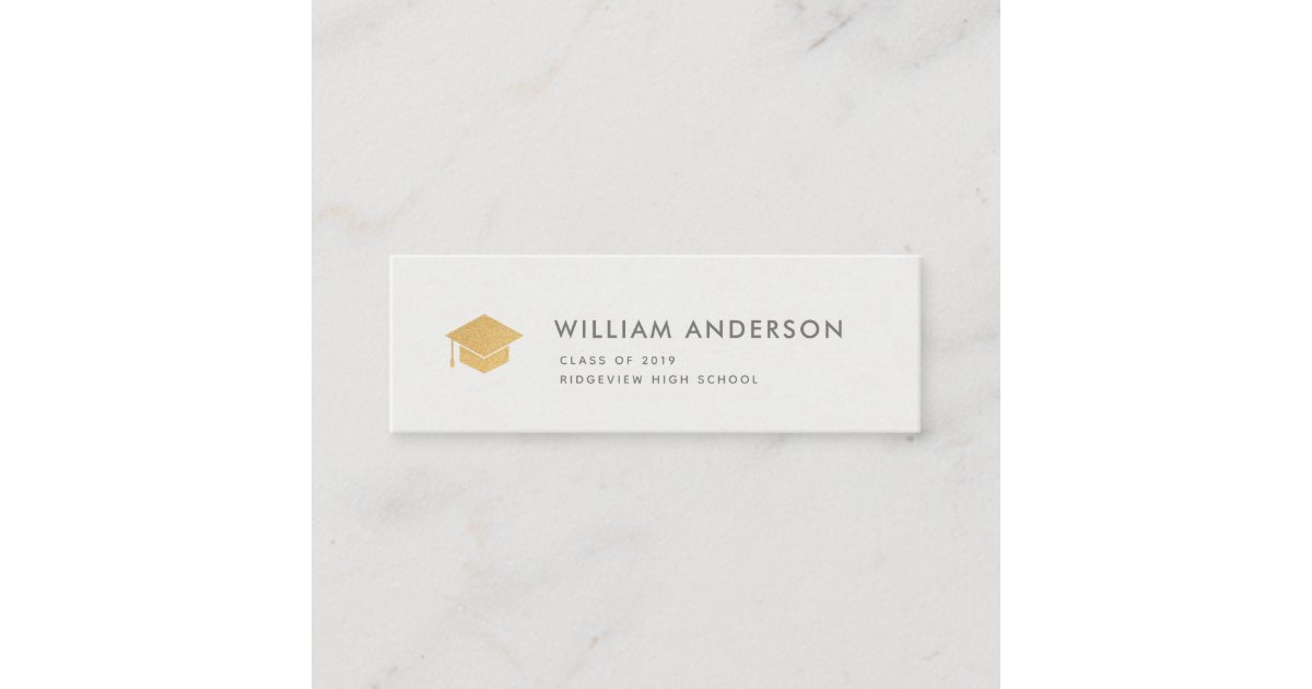 Classic Light Gray Graduation Insert Name Card | Zazzle