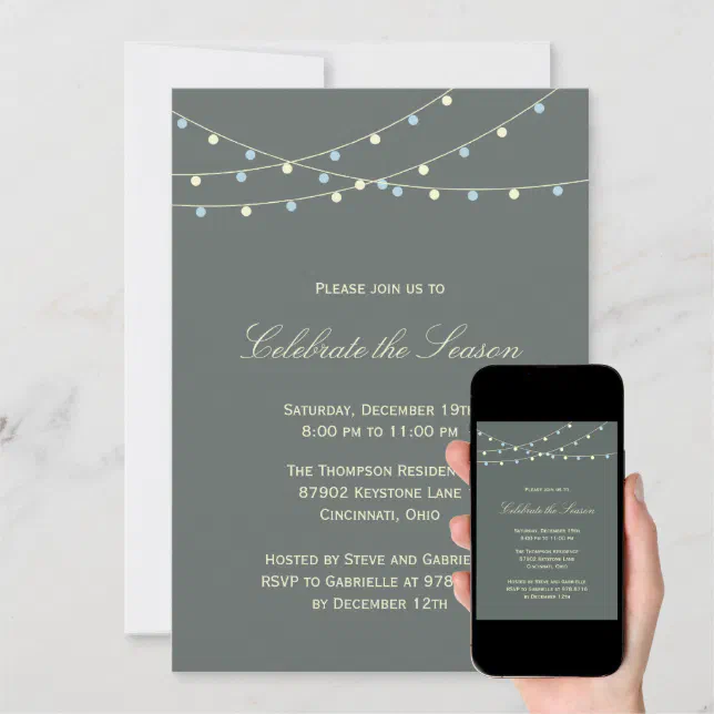 Classic Lights Holiday Party Invitation | Zazzle