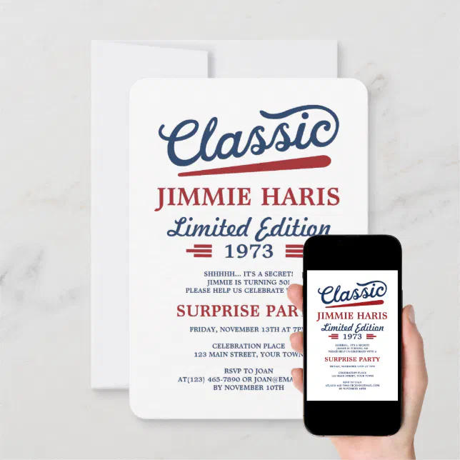 Classic Limited Edition Funny Birthday Invitation | Zazzle