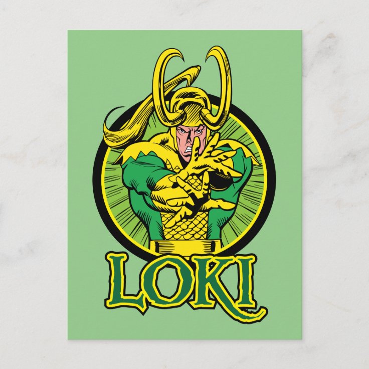 Classic Loki Character Badge Postcard | Zazzle