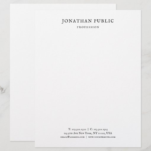 Classic Look Elegant Minimalist Design Template Letterhead | Zazzle