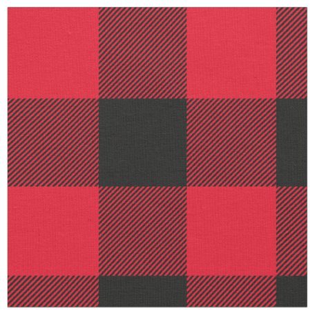 Red Black Lumberjack Buffalo Plaid Pattern Fabric | Zazzle