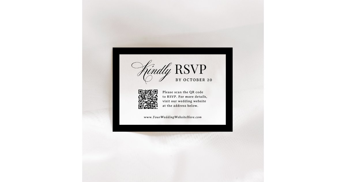 Classic Luxe | Elegant Scannable QR Code Wedding RSVP Card | Zazzle