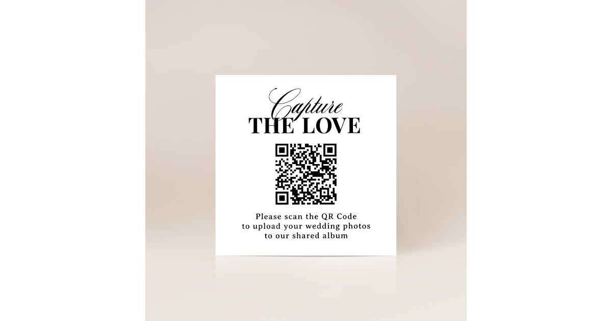 Classic Luxe | QR Code Wedding Capture the Love Enclosure Card | Zazzle