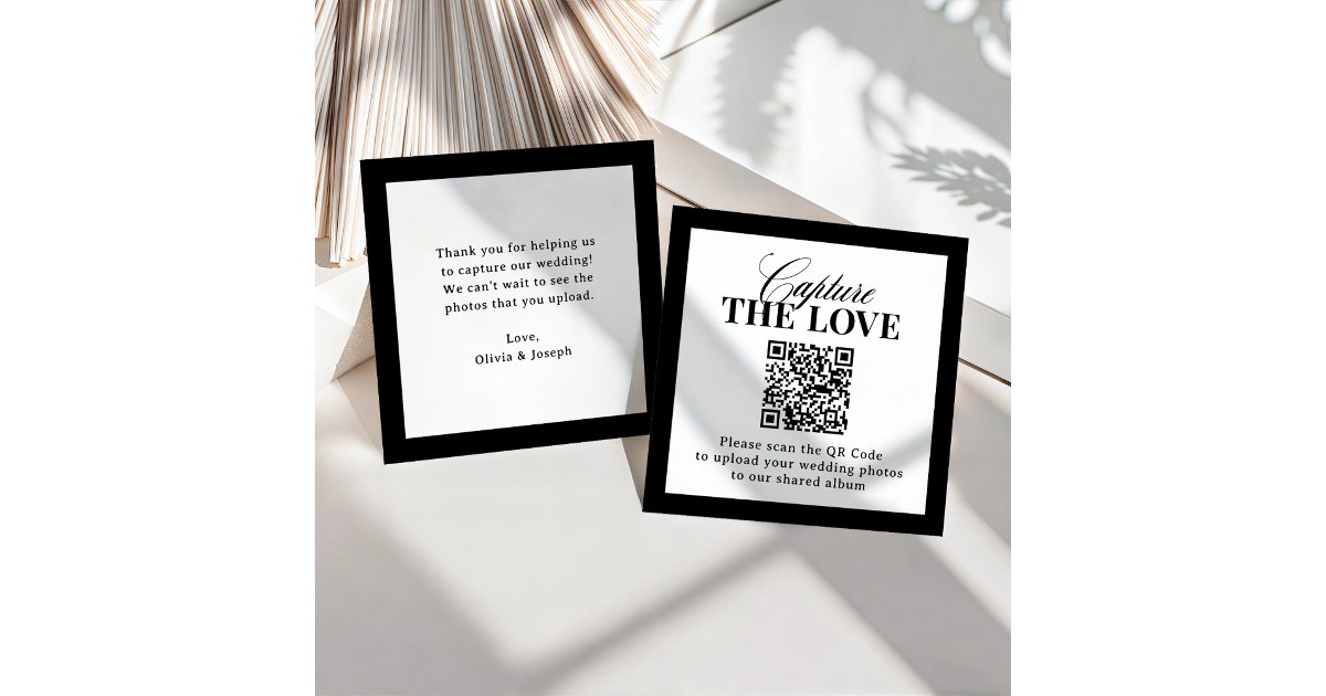 Classic Luxe | QR Code Wedding Capture the Love Enclosure Card | Zazzle