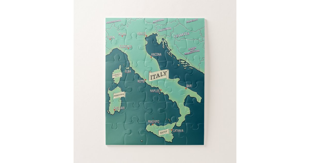 Classic Map Of Italy Jigsaw Puzzle | Zazzle
