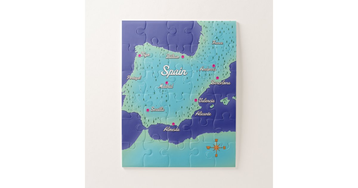 Classic Map Of Spain Jigsaw Puzzle | Zazzle