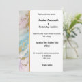 CLASSIC MARBLE PASTEL GOLD TRIM INVITATION | Zazzle