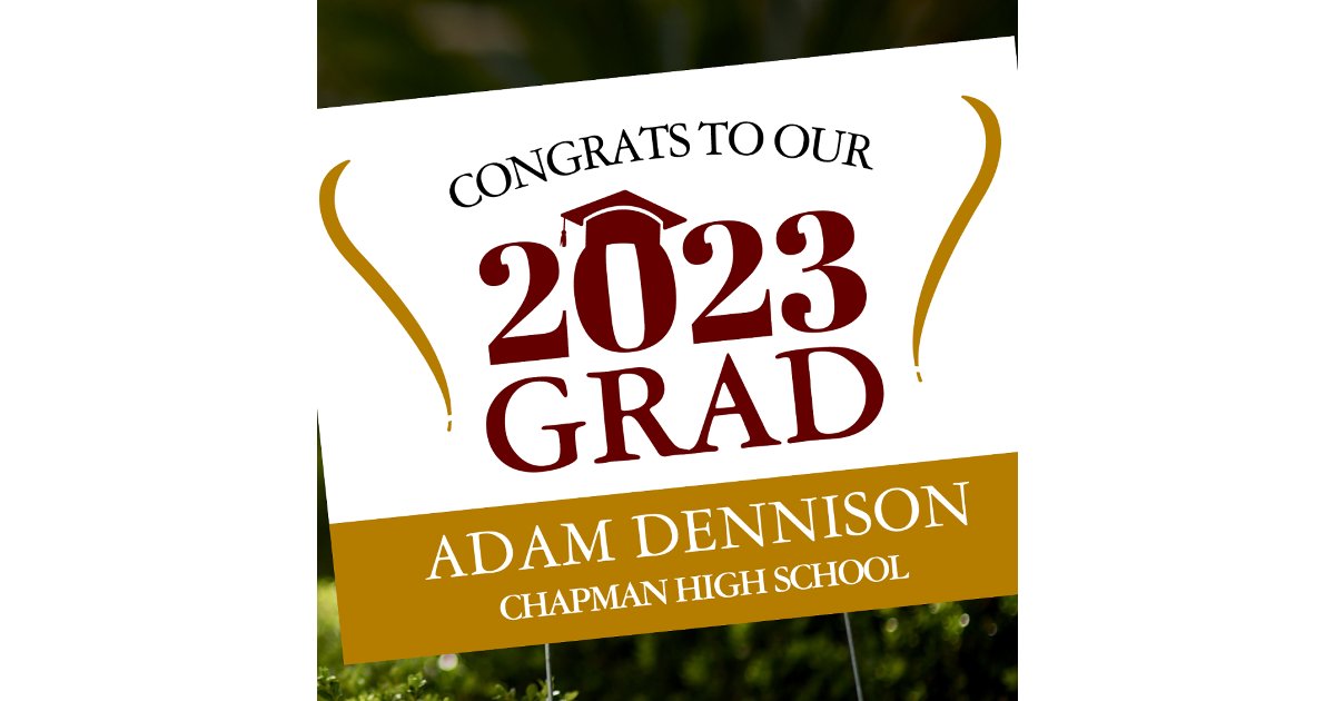 Classic Maroon and Gold Grad Congrats Sign | Zazzle