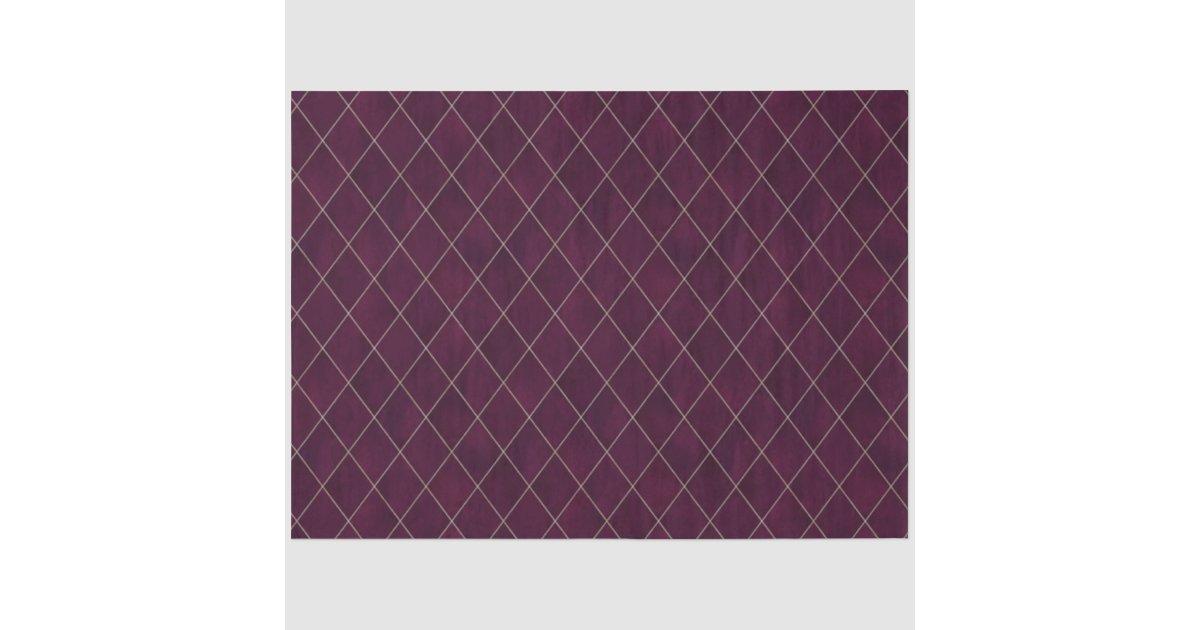 Classic Maroon Velvet Argyle Pattern Luxury Tissue Paper | Zazzle